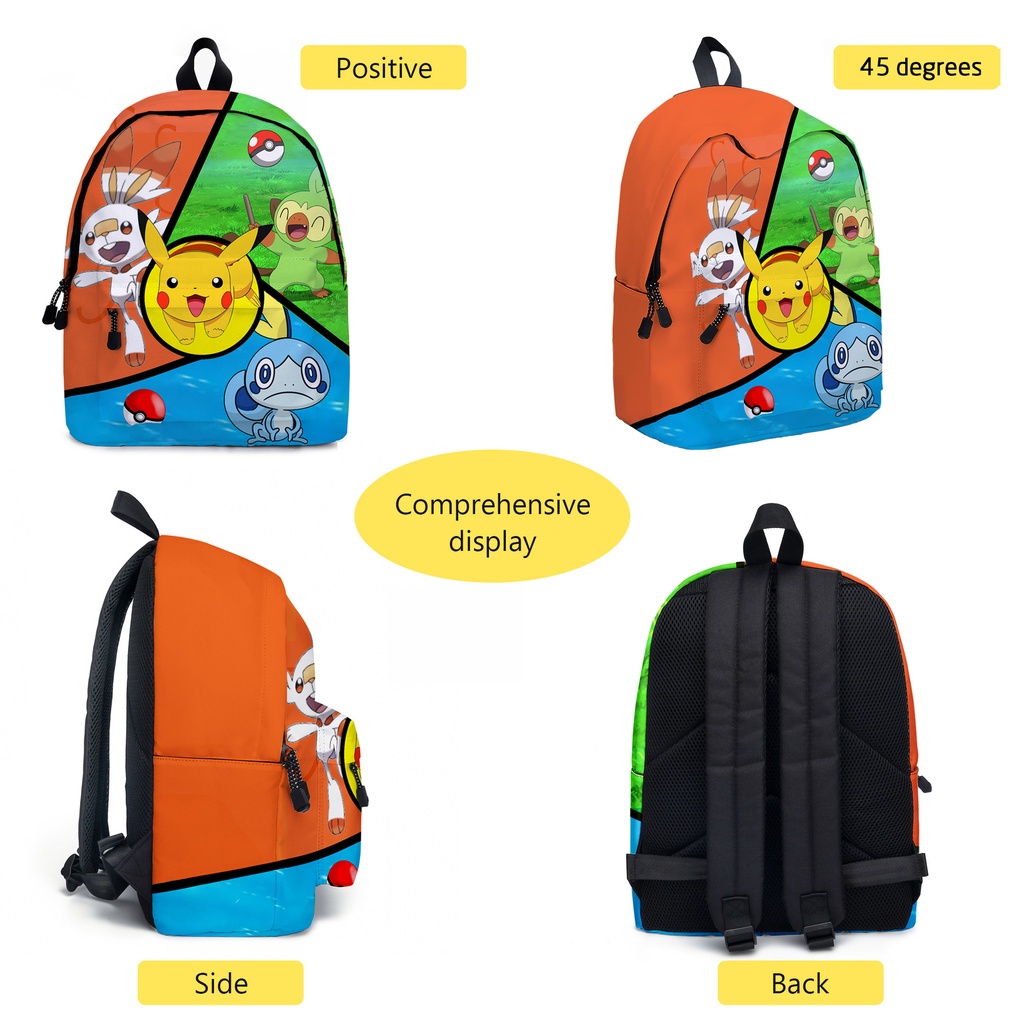 Socute pokemon Backpack School Sekolah Bag with pencil case pikachu 皮卡丘 ...