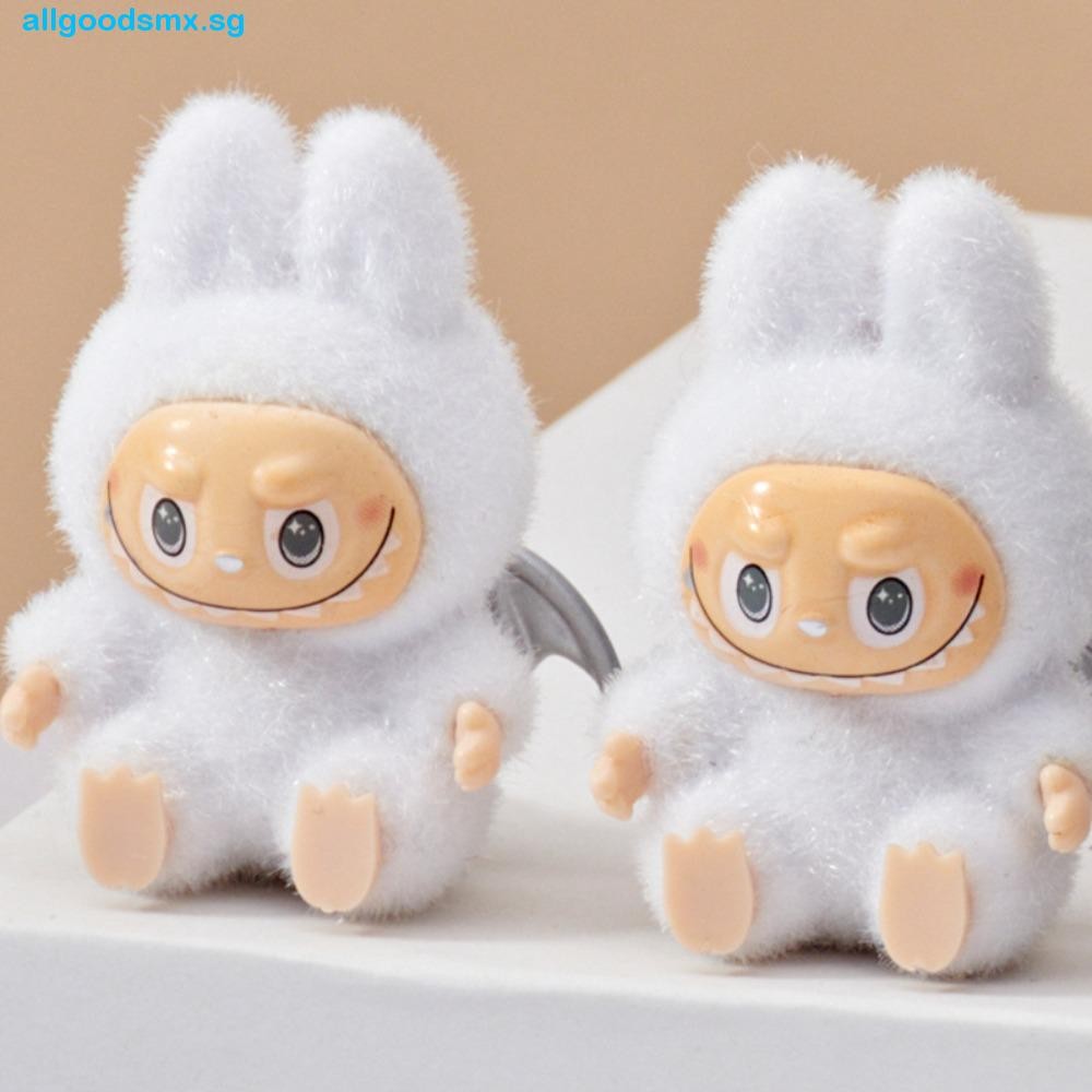 ALLGOODS Angel Labubu Flocking Doll, Silver Wing Sitting Party Angel ...
