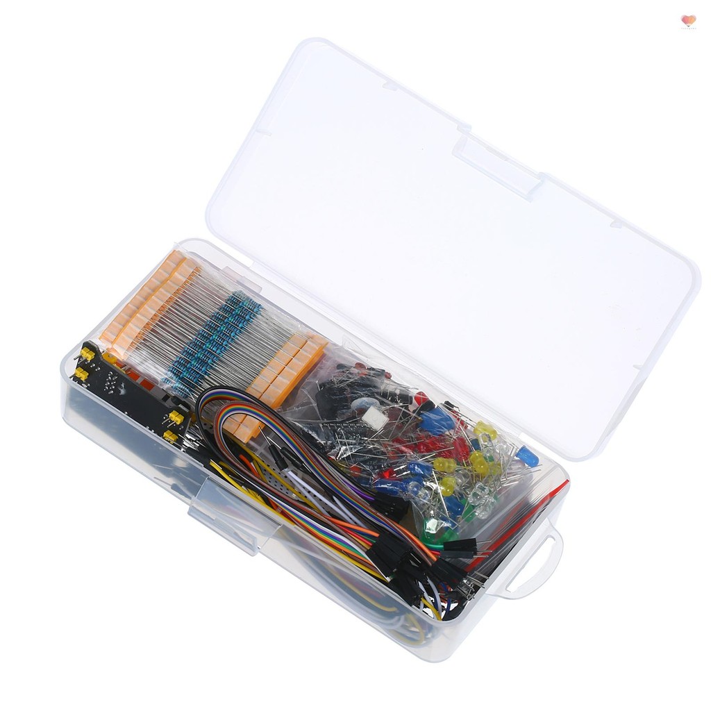 830 Breadboard Set Electronics Component Starter DIY Kit with Plastic ...