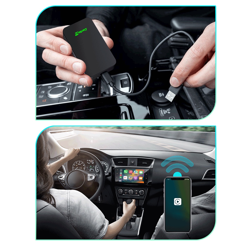 CarlinKit 5.0 New Arrival 2-in-1 dual functions Turn wired Apple CarPlay into Wireless CarPlay ...