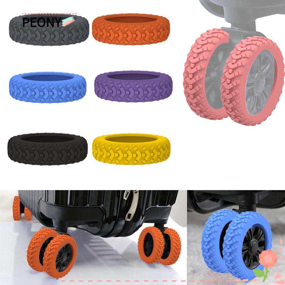 PEONIES 8PCS/Set Suitcase Wheels Protection Cover, with Silent Sound ...