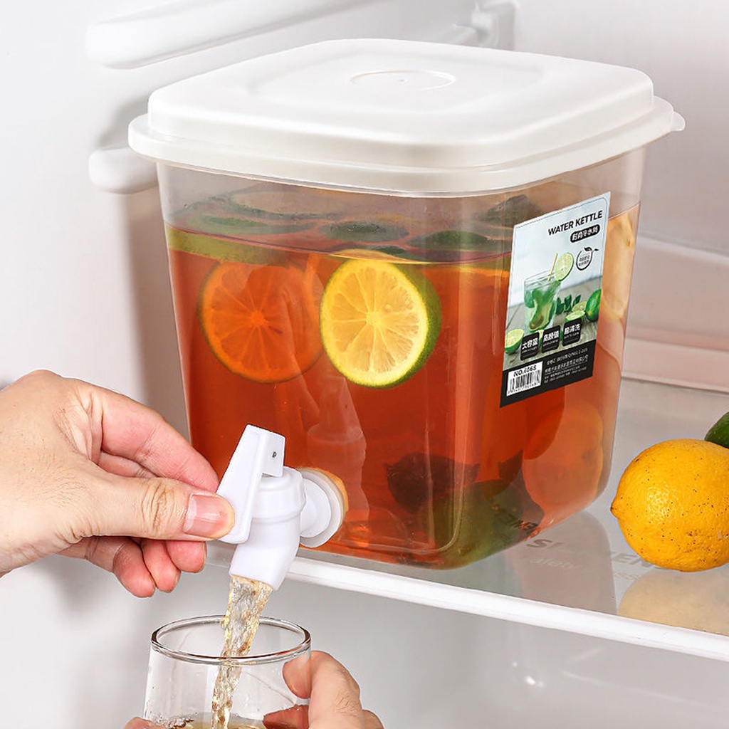 5L Cold Tea Container with Tap Large Convenient Water Drinks Dispenser ...