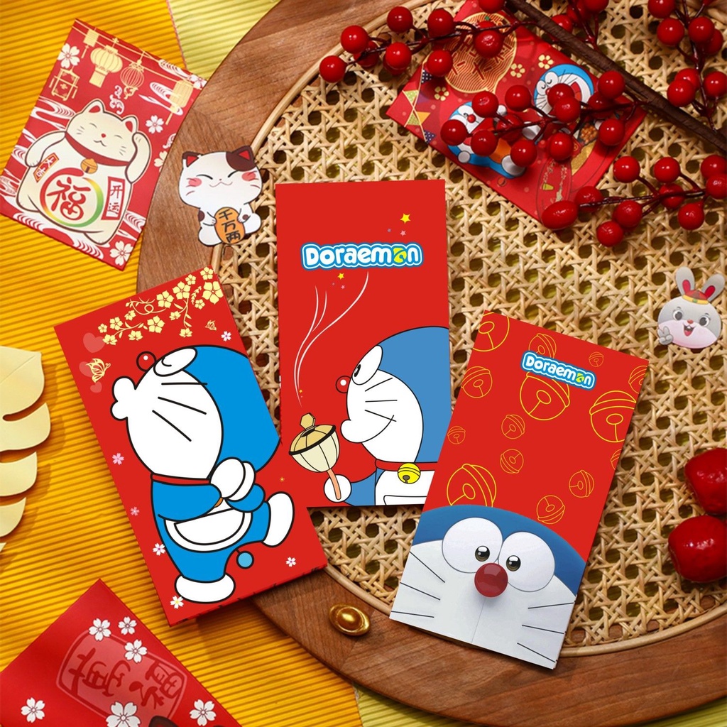 2024 New Year Children Lucky Packet Cute Doraemon Cartoon Red Envelope ...