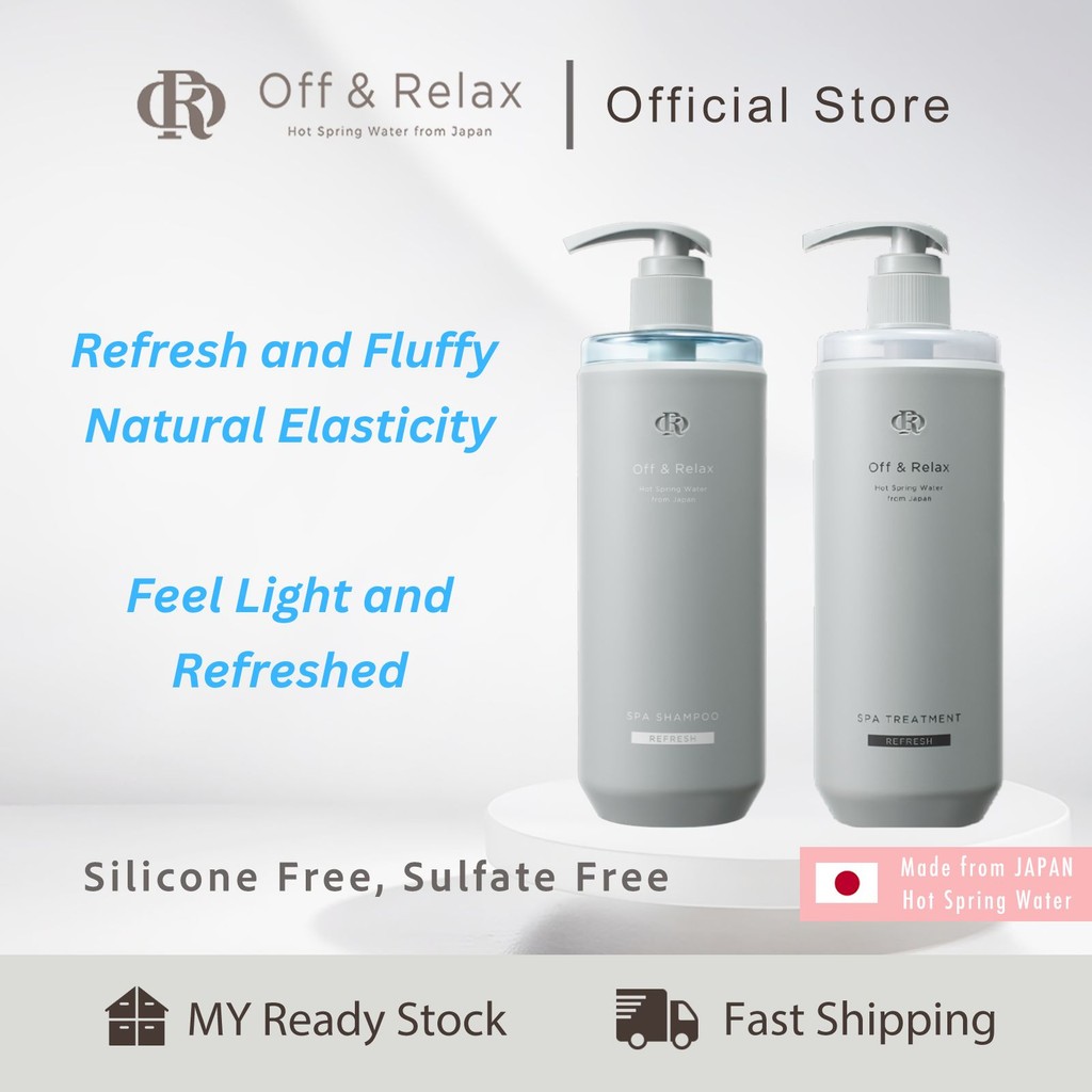 (MY Official) Off & Relax Refresh Shampoo / Treatment (460ML) Hot Spring Water Japan Off&Relax ...