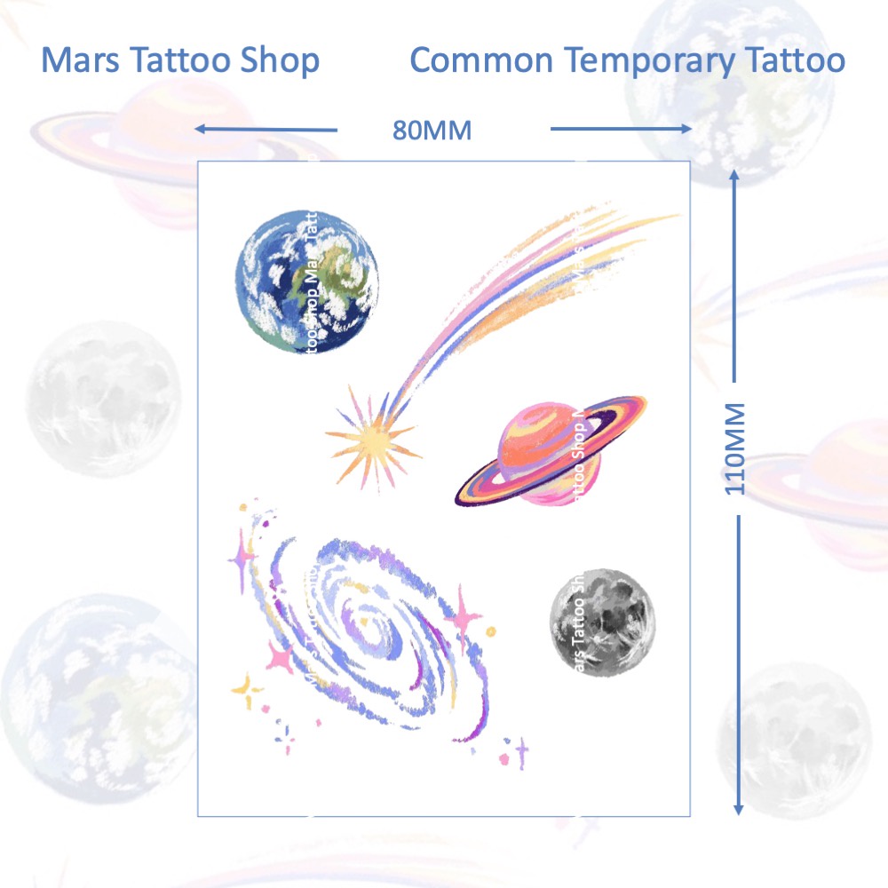 【Mars Tattoo】Common Tattoo, Colored Tattoo, Long Lasting,Temporary ...