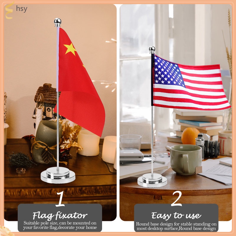 Desktop Flagpole Stand Base Mini Flags Small Table Universal Pedestal ...