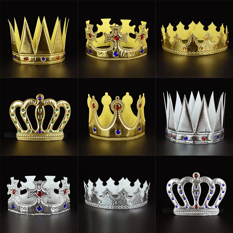 Kids Cross And Triangle King Crowns Gold Silver King Crown Prince ...