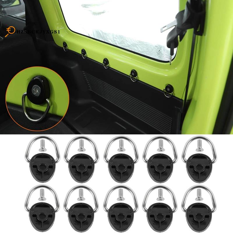 10-PACK Metal Tie-Down Anchors D-Ring Buckle for Suzuki Jimny JB64 JB74W 2019 2020 2021 Trunk ...