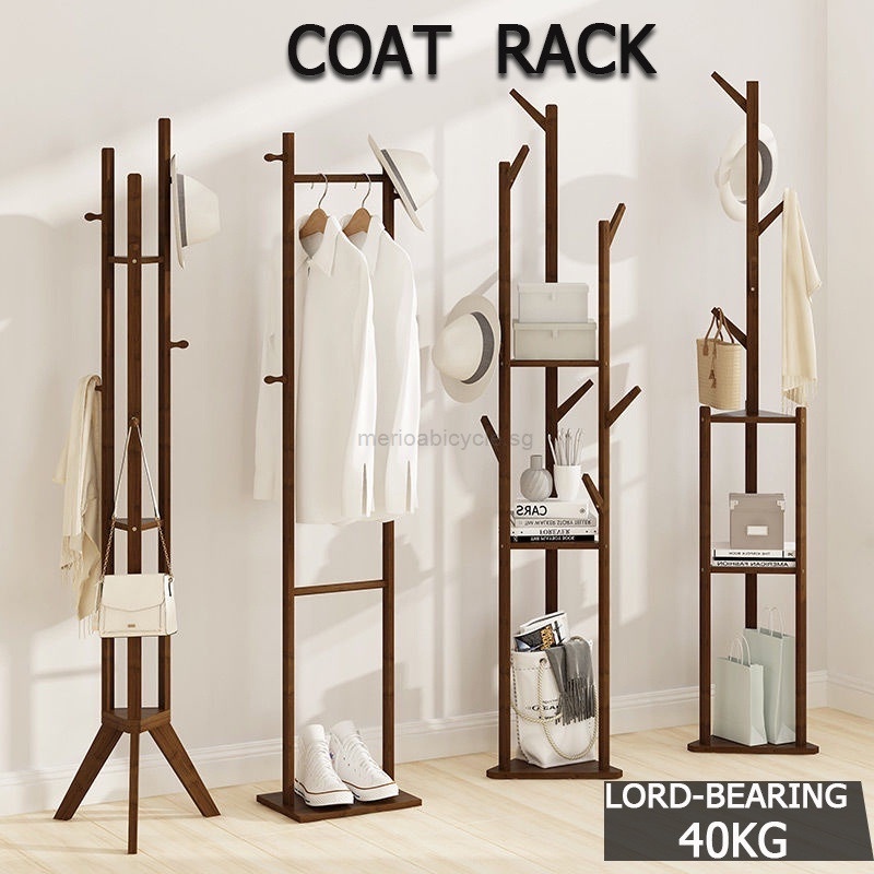 Solid Wood Coat Rack Living Room Bedroom Storage Hanger Modern Simple ...