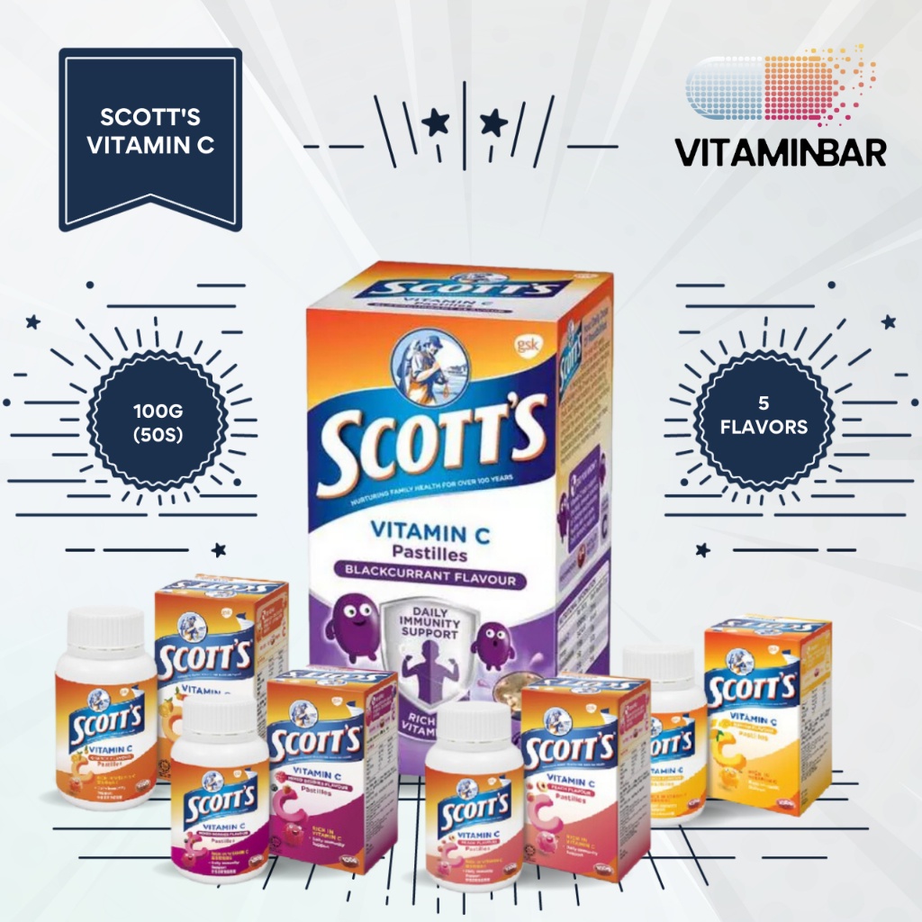 Scott's Vitamin C Pastilles Immune-Boosting Bursting Antioxidants 100g ...