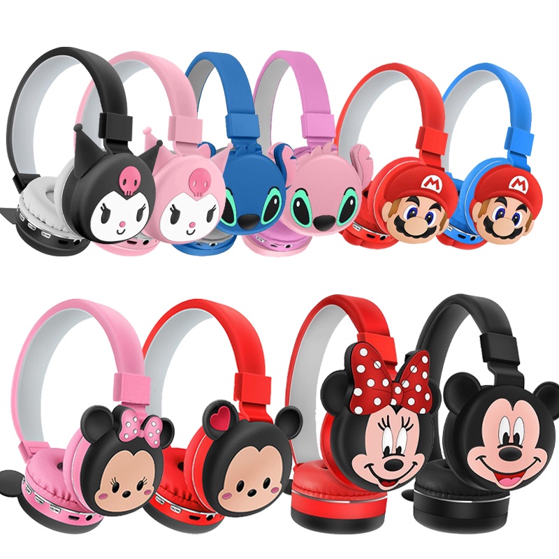 Disney AH-806L Kids Over-ear Bluetooth Headphones Mickey Minnie Kuromi ...