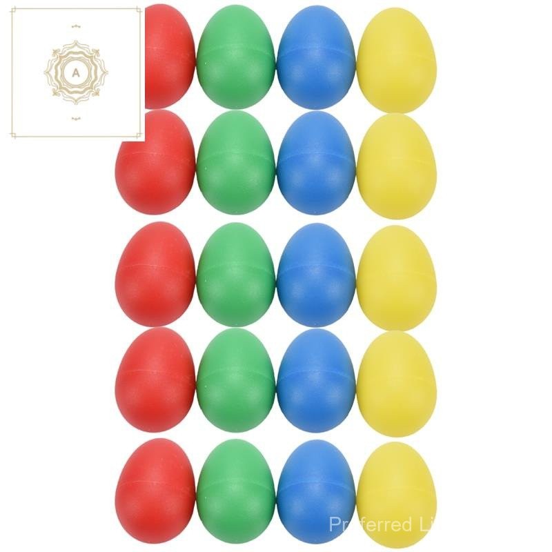 20pcs Shaker Eggs Plastic Musical Egg Shaker with 4 Colors Kids Maracas ...