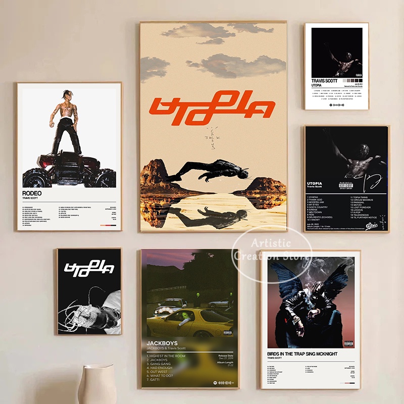 Utopia Album Cover Poster Hip Hop Singer Star Travis Scott Oil Painting ...