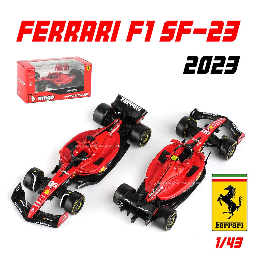 Bburago 1:43 2023 Ferrari SF23 #16 #55 F1 Racing Formula Car Static ...