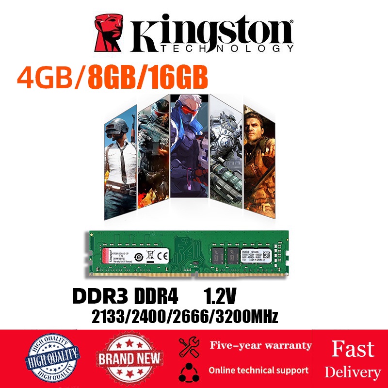 Kingston desktop 4GB/8GB/16GB Memory DDR3 DDR4 1333mhz /1600mhz/2400Mhz ...