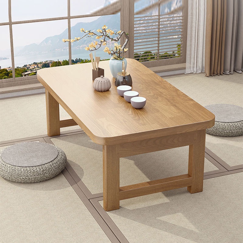 Foldable Tea Table Solid Wood Tatami Small Coffee Table Bay Window ...