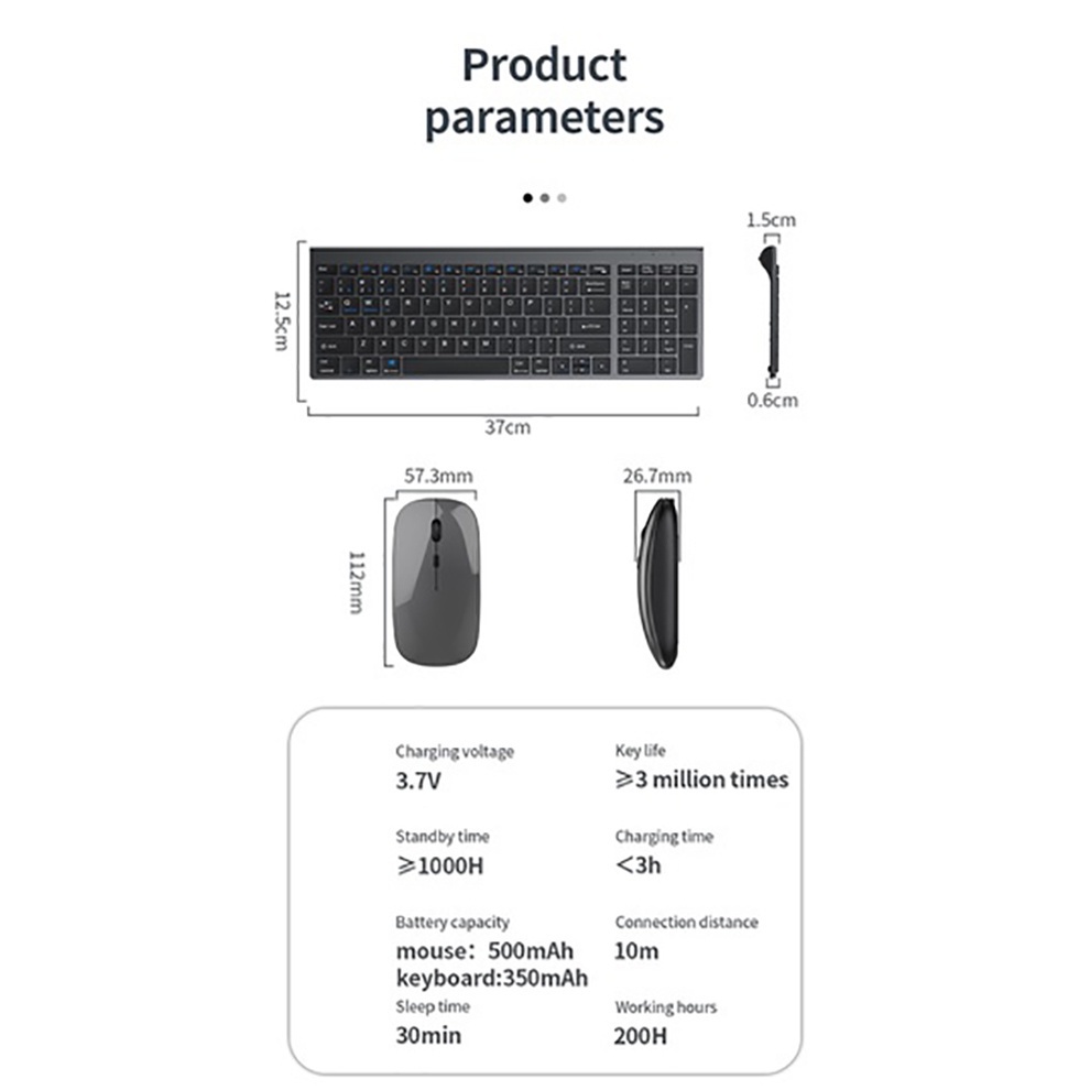 Jomaa Wireless Bluetooth Keyboard Mouse Set Three Mode Wireless Keyboard And Mouse Combo Multi