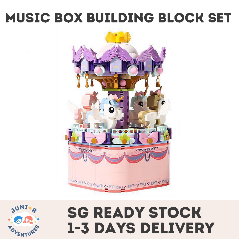 Kids Music Box Building Block Carousel Girls Gift | Shopee Singapore