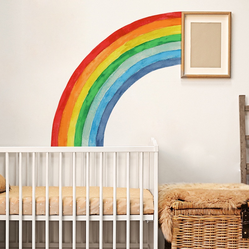 Personalized Half Rainbow Living Room Background Wall Beautification ...