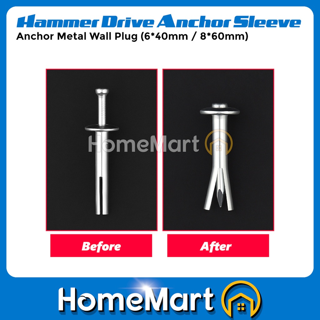 Zinc Alloy Hammer Drive Anchor / Paku Aluminium Sleeve Anchor Metal ...