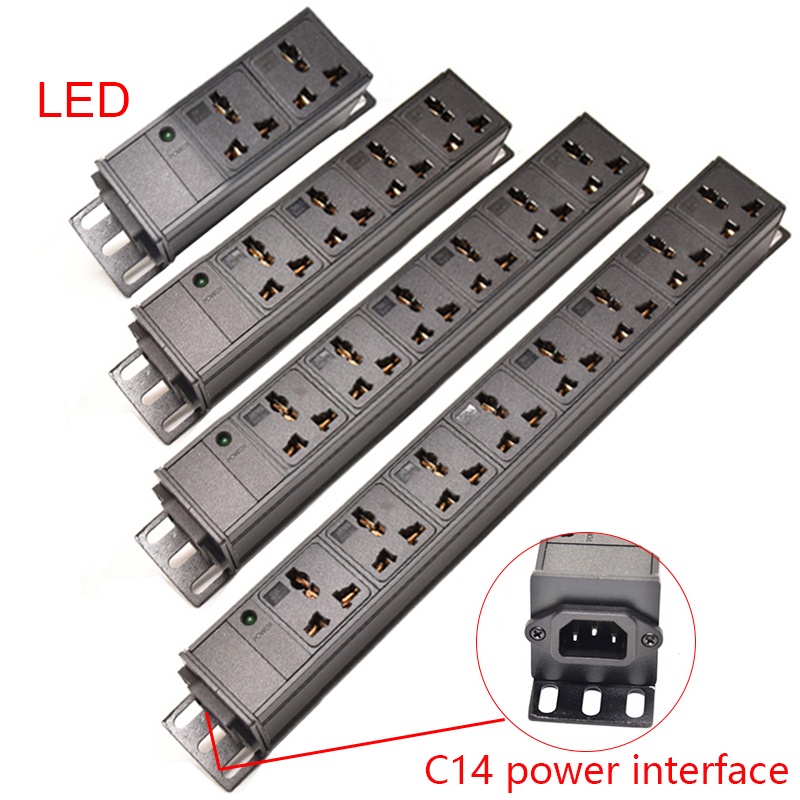 Server Rack Pdu Power Distribution Unit C14 Power Input 2 12 Ways Universal Extension Socket Led