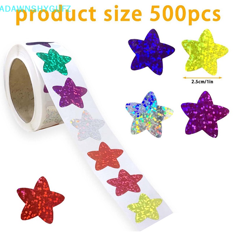 Adfz 500PCS/Roll Colorful Star Stickers For Kids Reward School ...