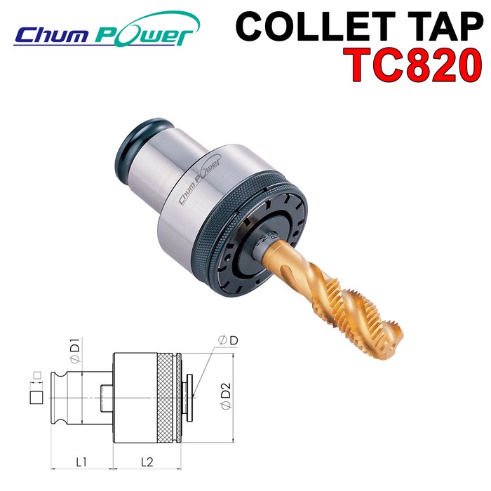 Collet Tap M 8 TC820 CHUM POWER M8 JIS Tapping Chuck Quick CNC | Shopee ...