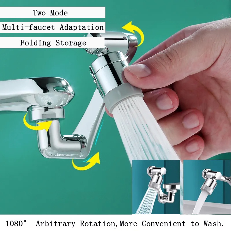 1080 ° Swivel Faucet Aerator Mixer Tap Extender Adapter Attachment ...