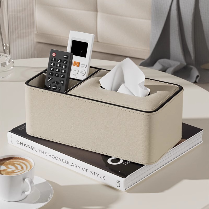 High-end Light Luxury Style Leather Tissue Box Texture Remote Control ...