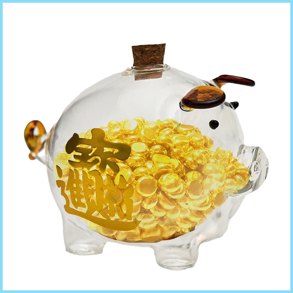 Cute Pig Money Bank Animal Toy Coin Bank With Cork Stopper Gold Bean ...