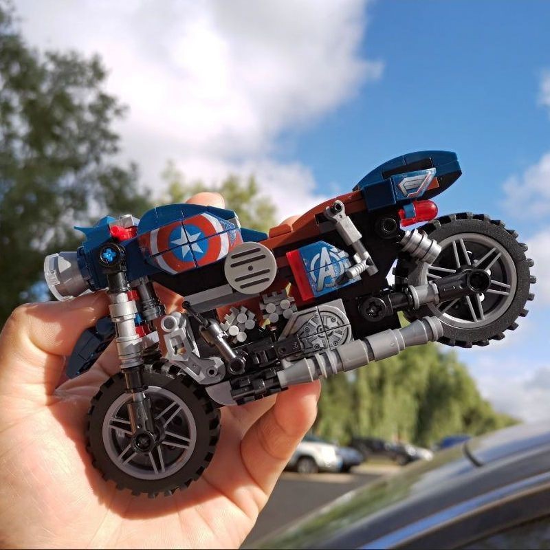 New Product#Compatible with Lego Captain America Motorcycle Iron Man ...