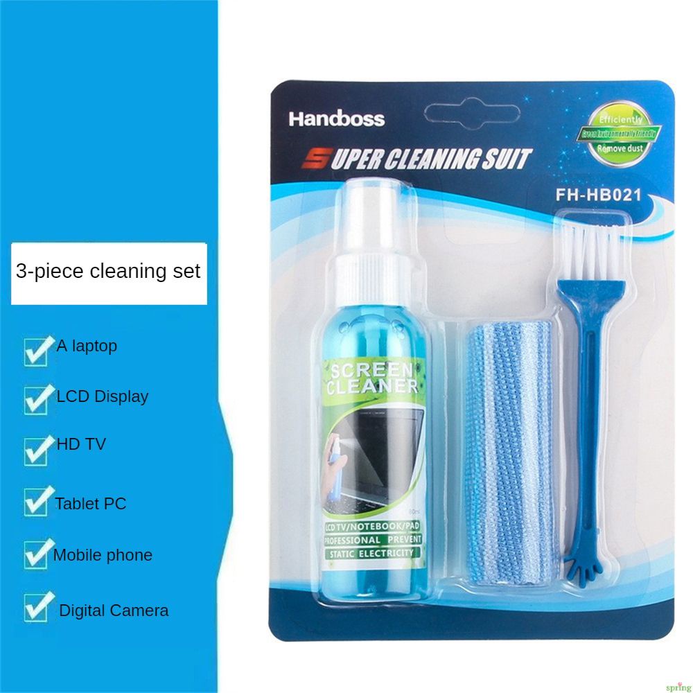 A Set Brush Cloth Liquid Screen Cleaning Kit For Lcd Tv Tablet Laptop ...