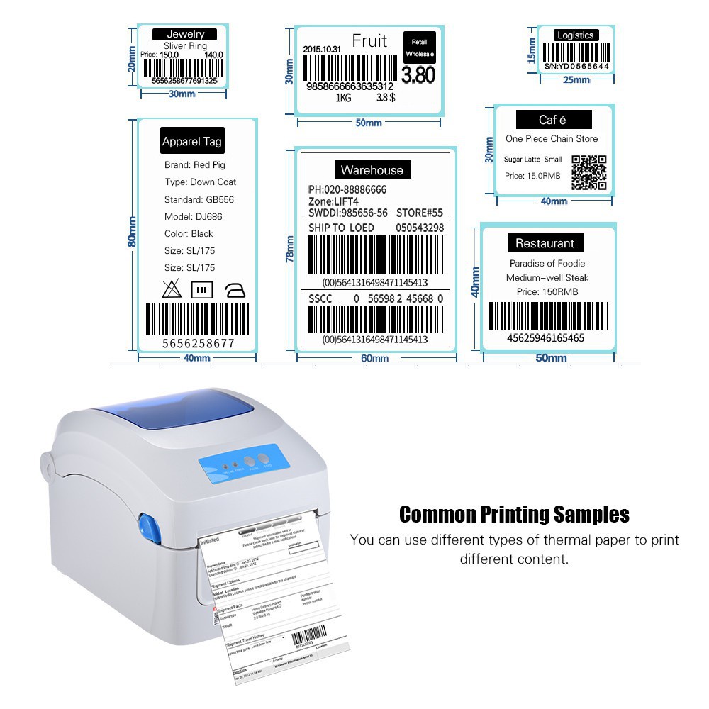 🇸🇬 Gprinter GP-1324D A6 Label Thermal Printer QR Barcode Product POS ...