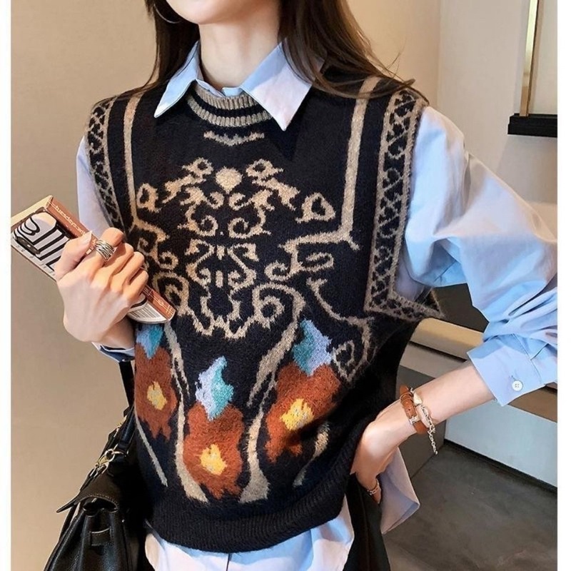 KEMEJA Lucy Korean Women's Knitted Shirt And Vest Import Oversize Long ...