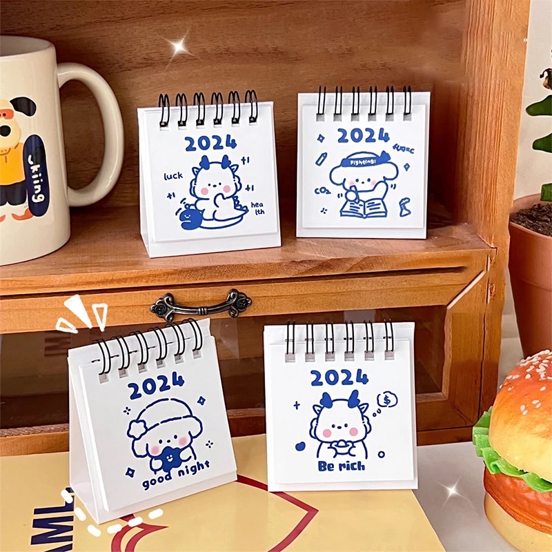 2024 Calendars Desktop Mini Desk Calendar Cute Cartoon Calendar Student ...