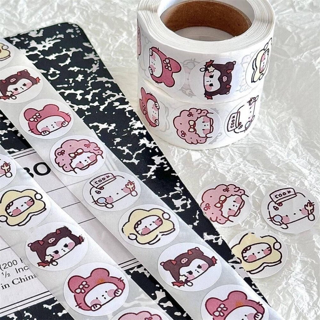 500pcs/roll Blush Sanrio Stickers Diary Scrapbook Material Sticker Cute ...