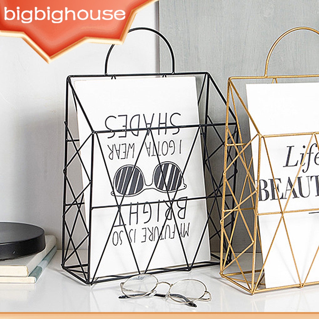 Wall Mounted Rack Wire Magazine Newspaper Letter Storage Newspaper ...