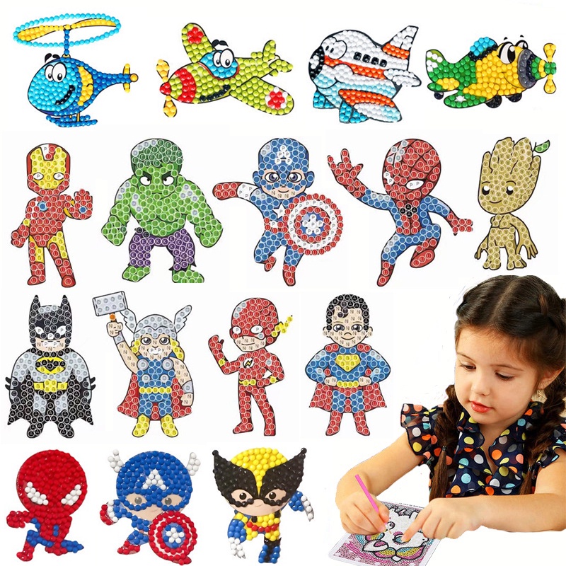 12pcs 5d Easy Painting Diamond Stickers for Kids Princess Diamond Art ...