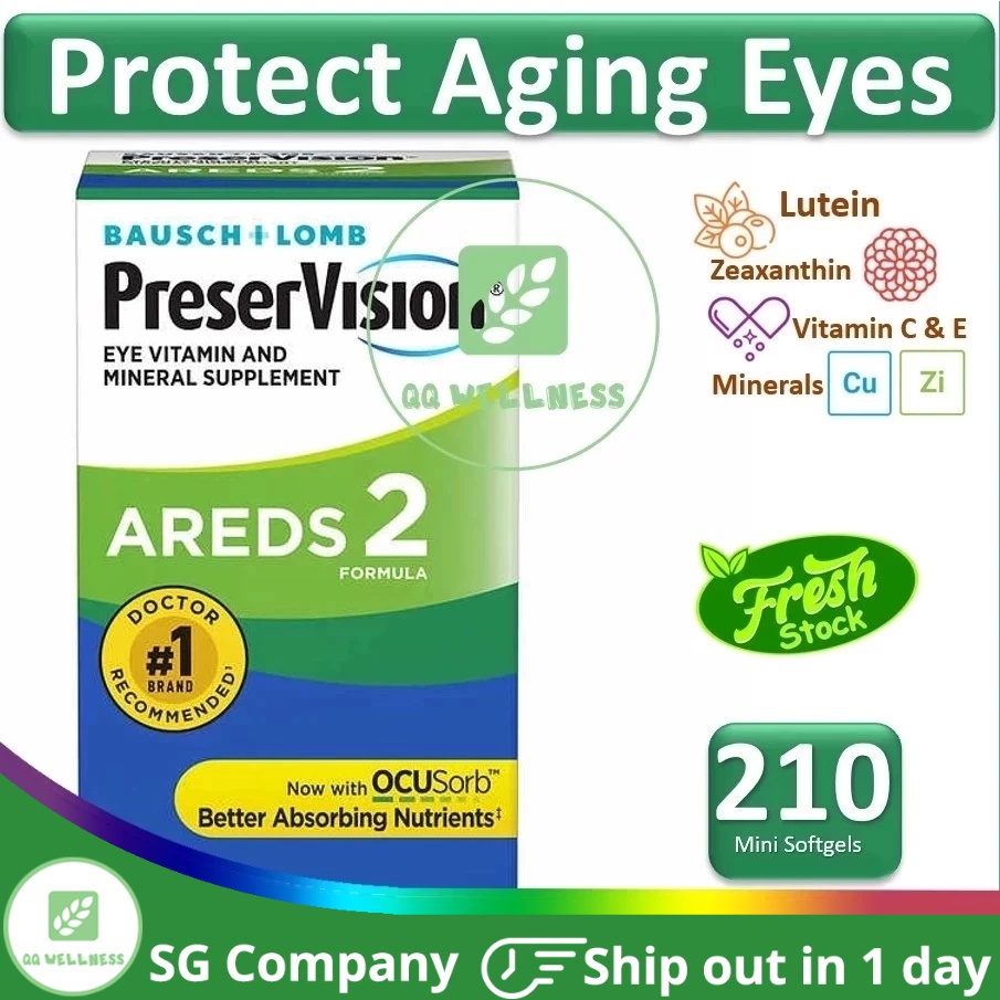 PreserVision AREDS 2 Formula Eye Vitamin & Mineral 210 Soft Gels Exp 03/25 For Macular ...