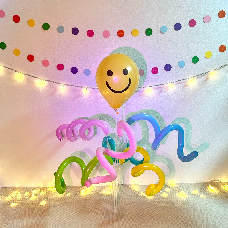 Sent From Thailand Smiley Face Balloon Base With Balloons Twist Long ...