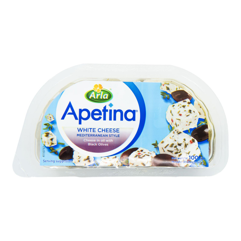 Arla Apetina Feta With Black Olives White Cheese Cubes 100g | Shopee ...