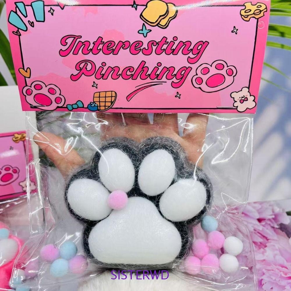 SISTERWD Cat Paw Squeeze Toy, Super Large Kneading Cartoon Fidget Toy ...