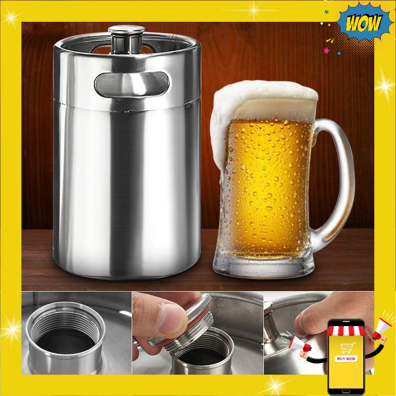 [HCM] - Mini Keg Beer 304 Stainless Steel Case 8L with lid - King ...