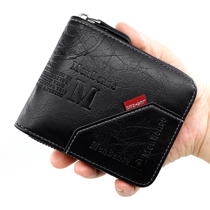 Men's Wallet Coin Purse Short Male Card Holder Wallets Zipper Around ...