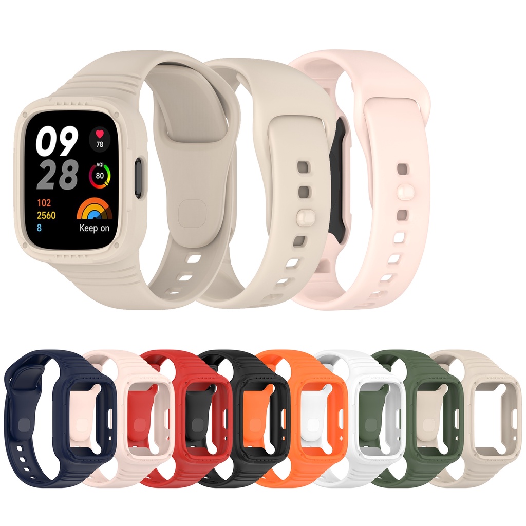 Wristband Silicone Sport Band Strap With Case Cover For Redmi Watch 3 ...