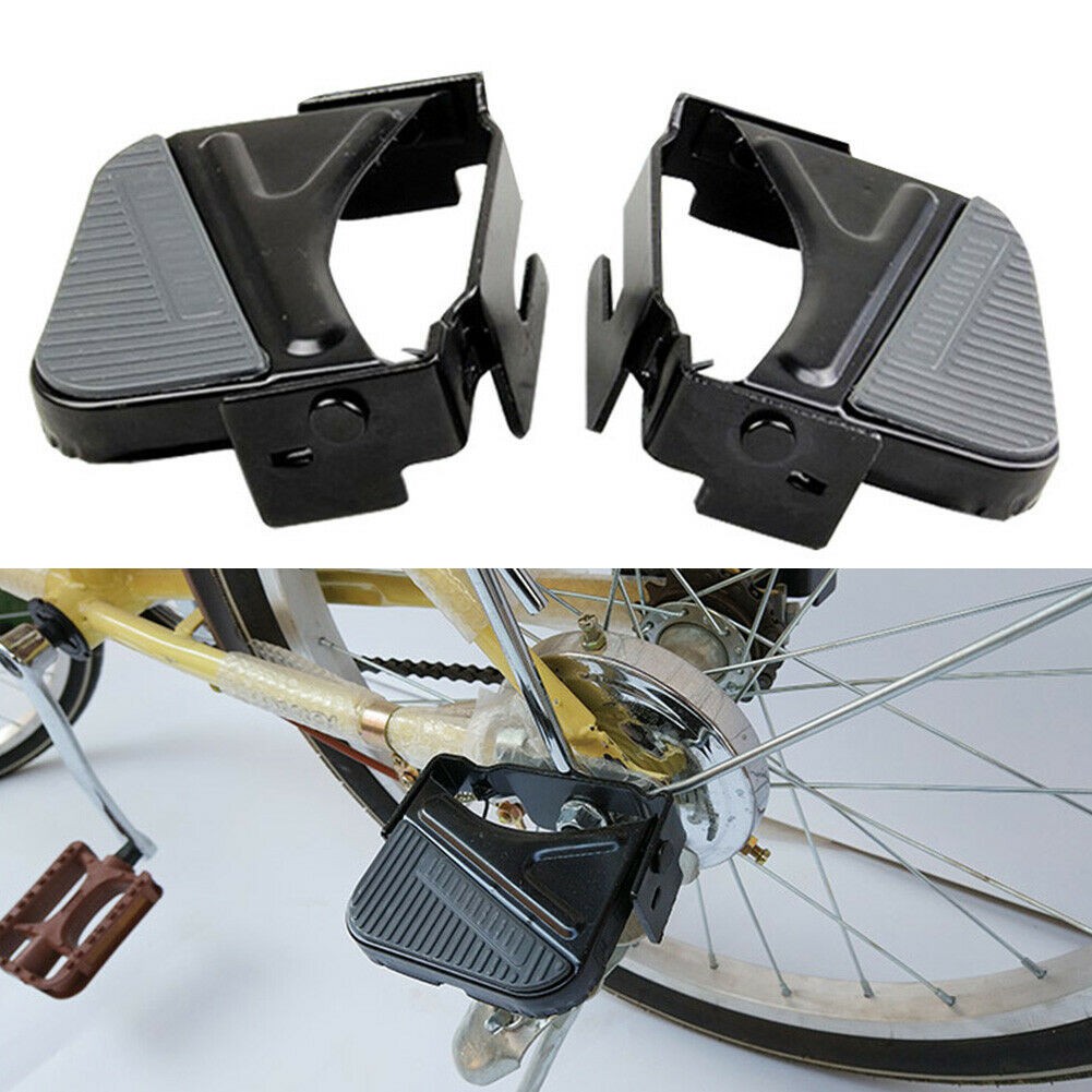 1 pair Stand Non Slip Bicycle Accessory Back Seat Foot Rest Folding ...