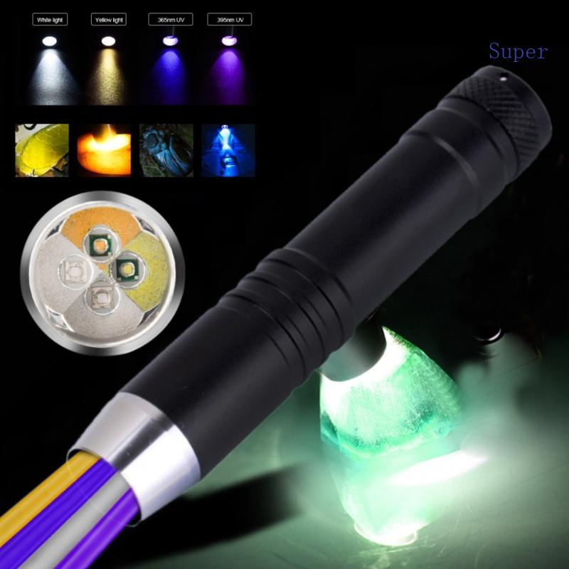 Super Ultraviolet 4 Color Jade Identification UV Torch Lights Battery ...