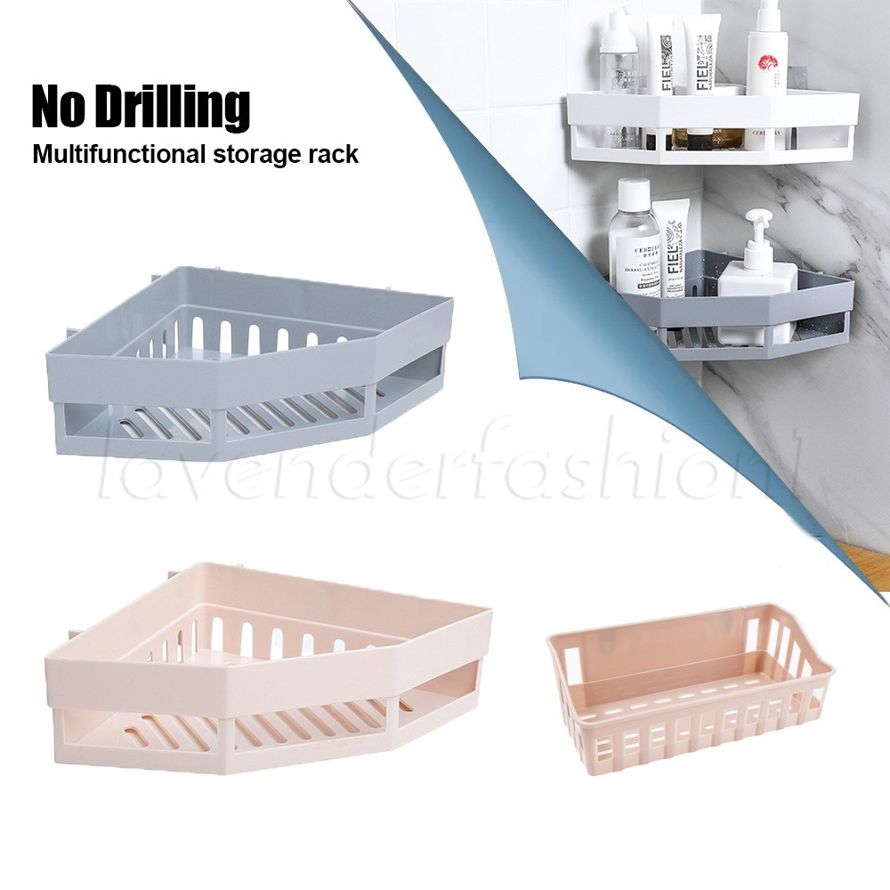 Kitchen Bathroom Wall Storage Shelf / Plastic Shower Caddy Storage Rack ...