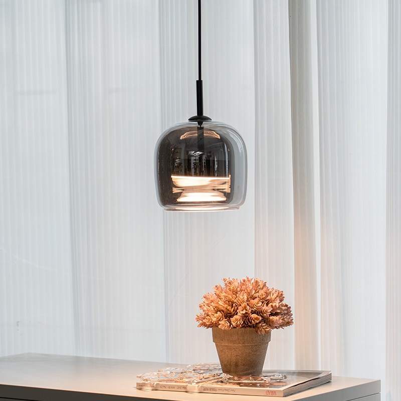 Bedside Pendant Light Modern Bedroom Dining Room Lamps Glass Pendant ...