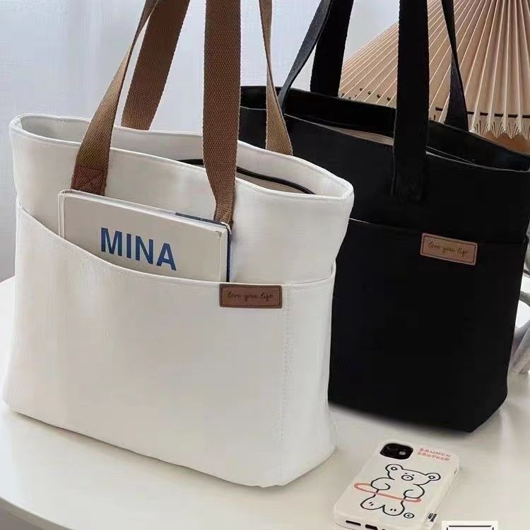 [XKB] Japanese Simple Shoulder Bag, All-Match Commuter Canvas Bag ...